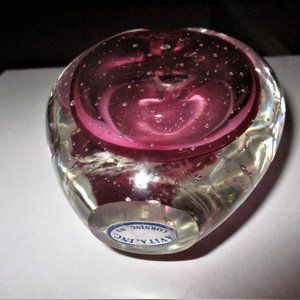 Avita Inc Corning NY | Accents | Paperweight Gorgeous Cranberry Clear ...